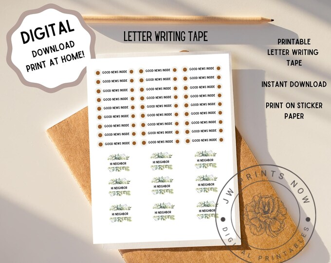 Printable JW Letter Writing Stickers Instant Download - Etsy