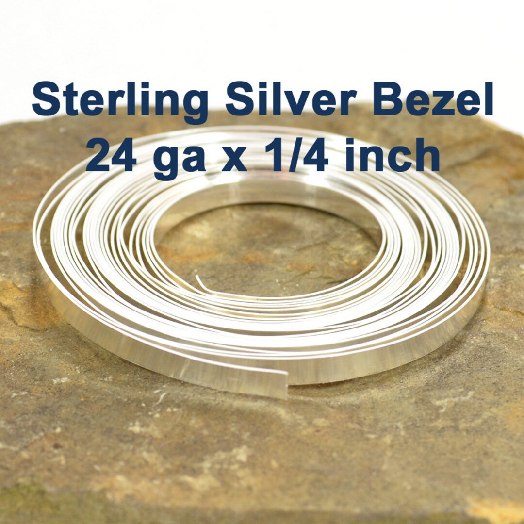 24ga X 1/4" Sterling Silver Bezel Wire - 24ga X 1/4 Inch - Choose Your ...