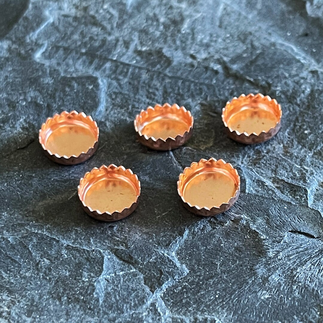 8mm Serrated Edge Copper Bezel Cups Choose Your Quantity - Etsy