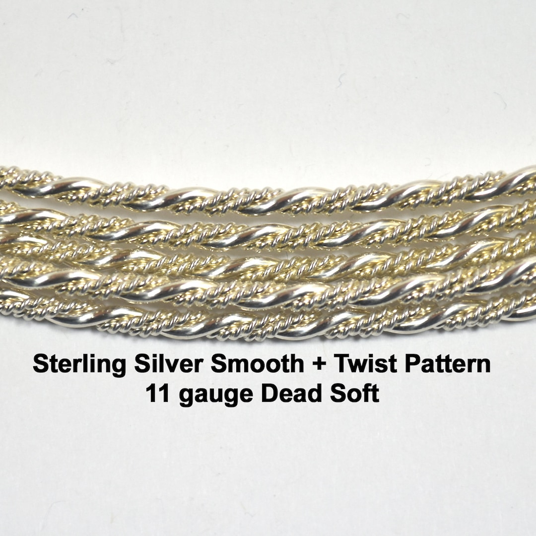 11ga Smooth Plus Twisted Sterling Silver Wire - 11 Gauge - Dead Soft ...