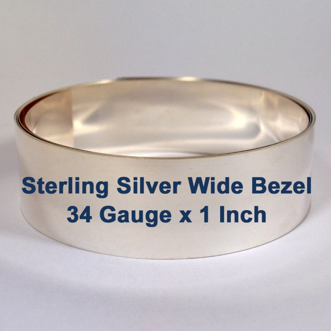 34ga X 1 Inch Wide Bezel - Dead Soft Sterling Silver - Choose Your ...