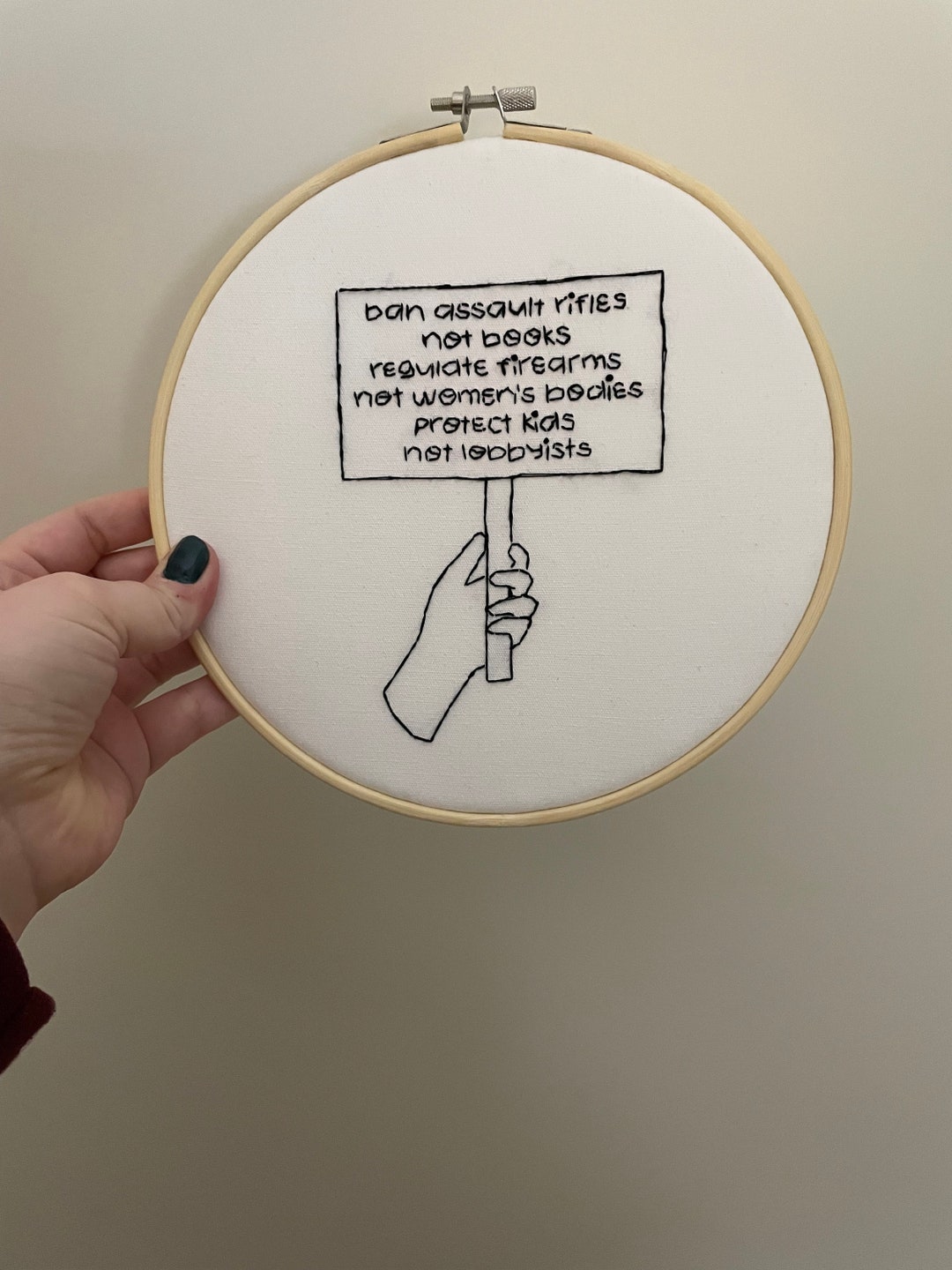 Protest Sign Activism Embroidery - Etsy