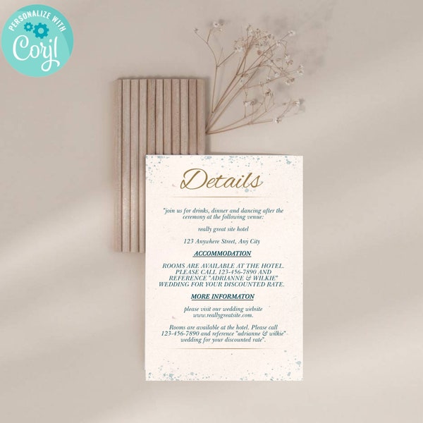 Wedding Detail Cards - Etsy