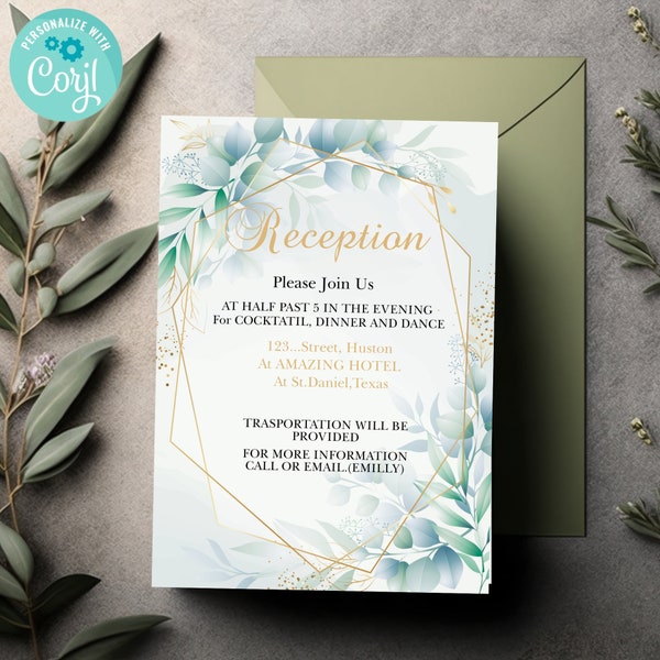 Reception Card - Etsy