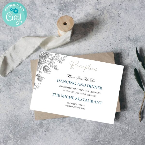 Reception Card - Etsy