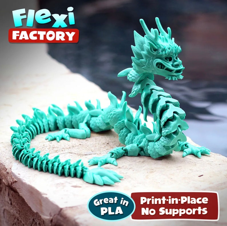 Flexi Imperial Dragon 3D Printed Articulated Flexible - Etsy UK