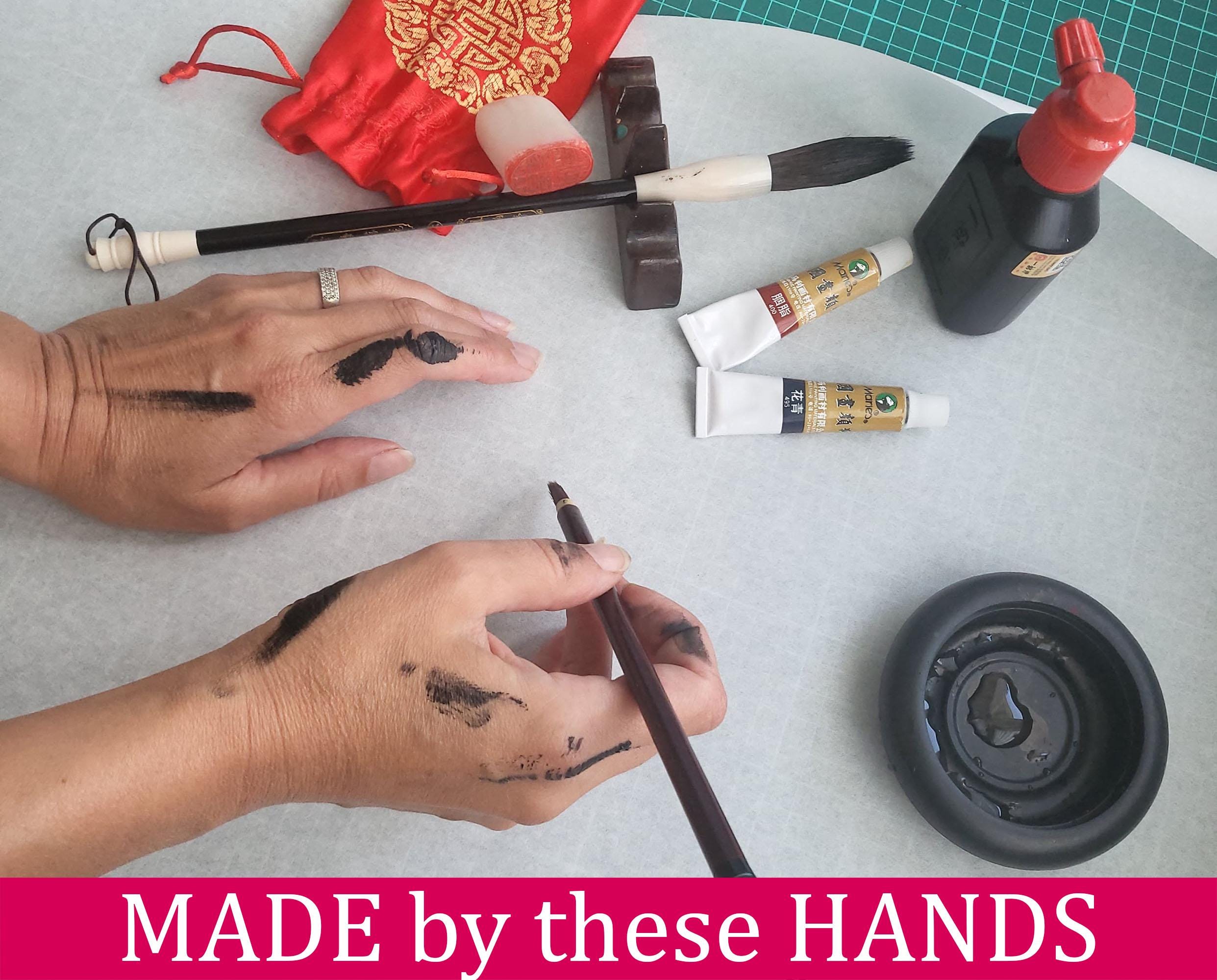 Original Japanese Ink Painting Sumie Small Artwork Sakura Cherry ...