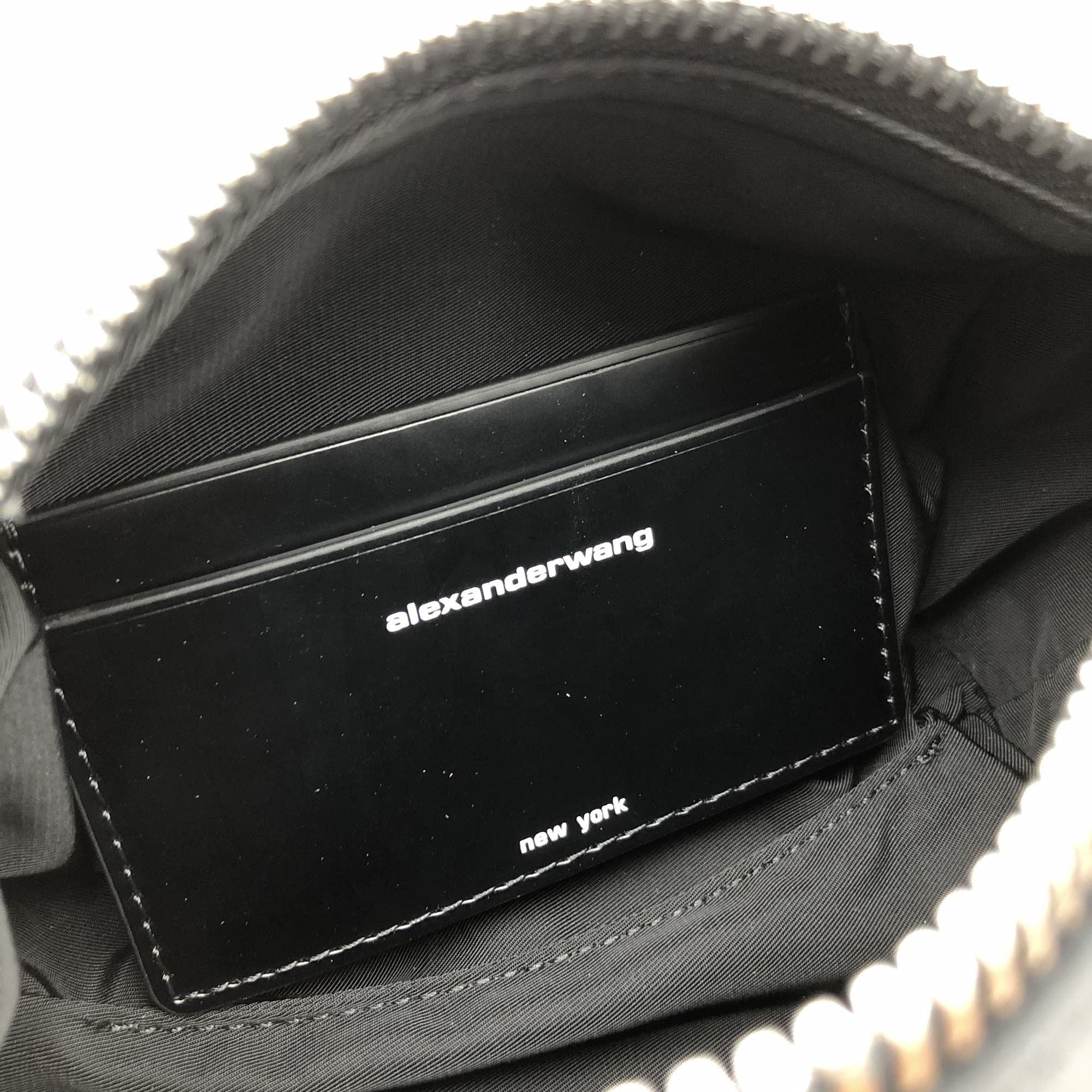 Heiress Satin Pouch | Crystal Logo | Alexander Bag | Black Handbag ...