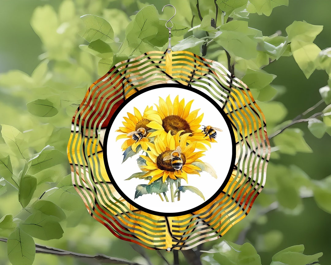 Wind Spinner Png | Sunflowers and Bees | Digital Download | Wind ...