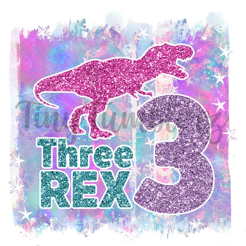 Three Rex PNG Birthday Girl PNG Designs Downloads PNG - Etsy