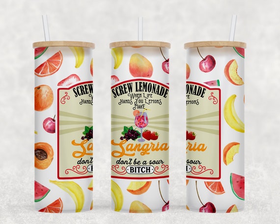 Sangria 25 Oz Libbey Glass Can Tumbler Sublimation Design - Etsy