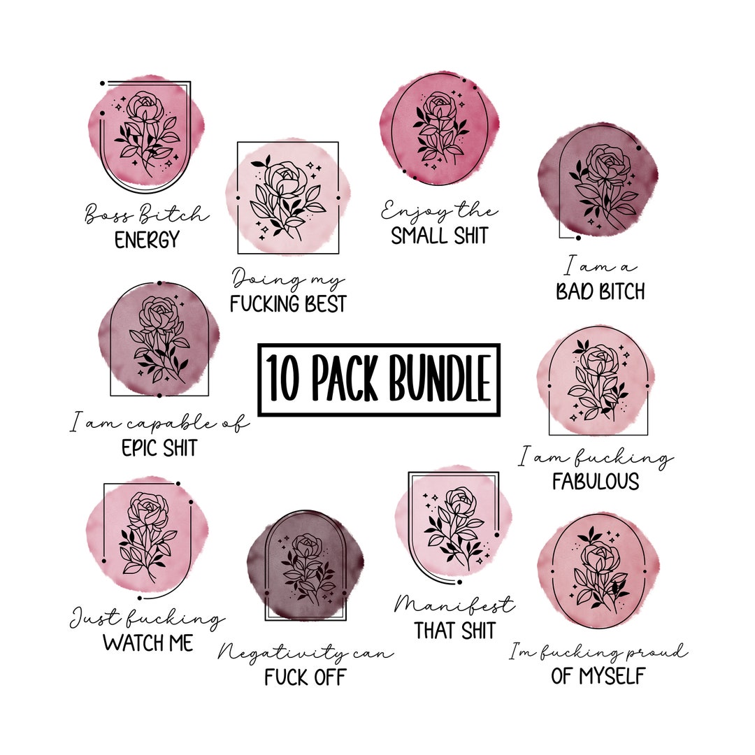 SWEARY Affirmations Png 10 Pack Bundle | Digital Download | Positive ...