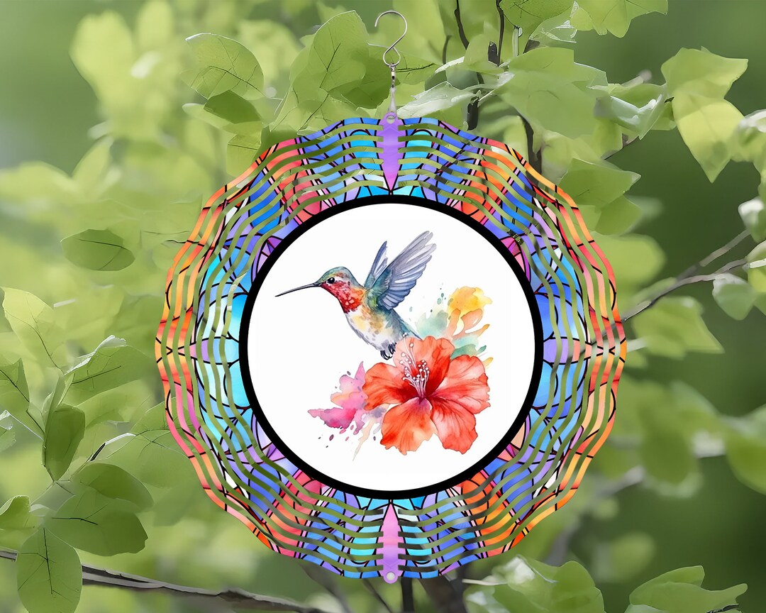 Wind Spinner Png | Hummingbird and Flower | Digital Download | Wind ...