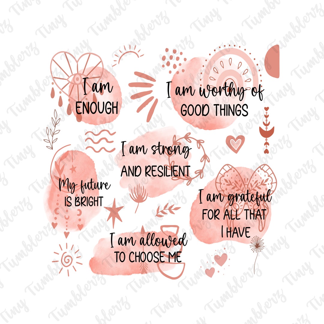 Affirmations Png | Digital Download | Positive Words Sublimation ...