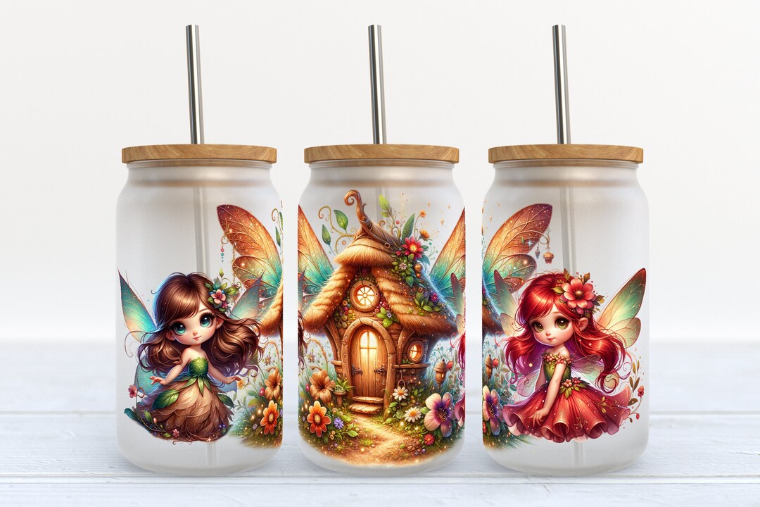 Garden Fairies - 16 Oz Libbey Glass Can Tumbler Sublimation Design ...