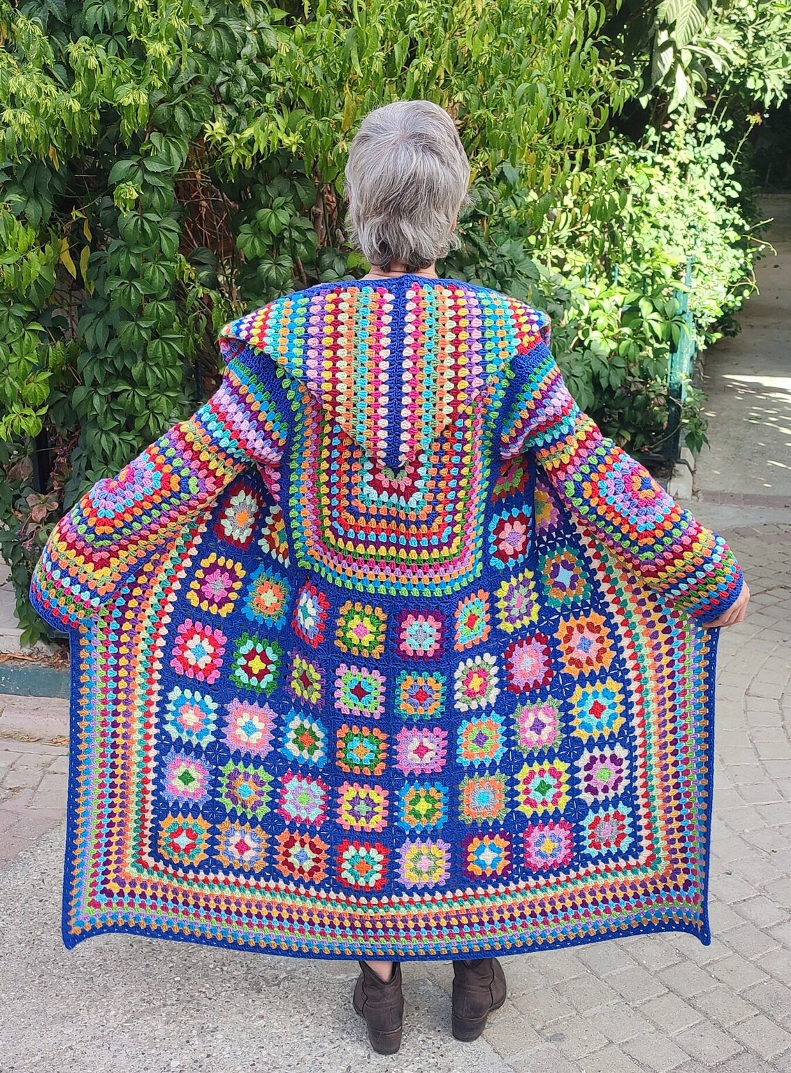 Granny Square Afghan Cardigan Knitted Zara Crochet Coat - Etsy