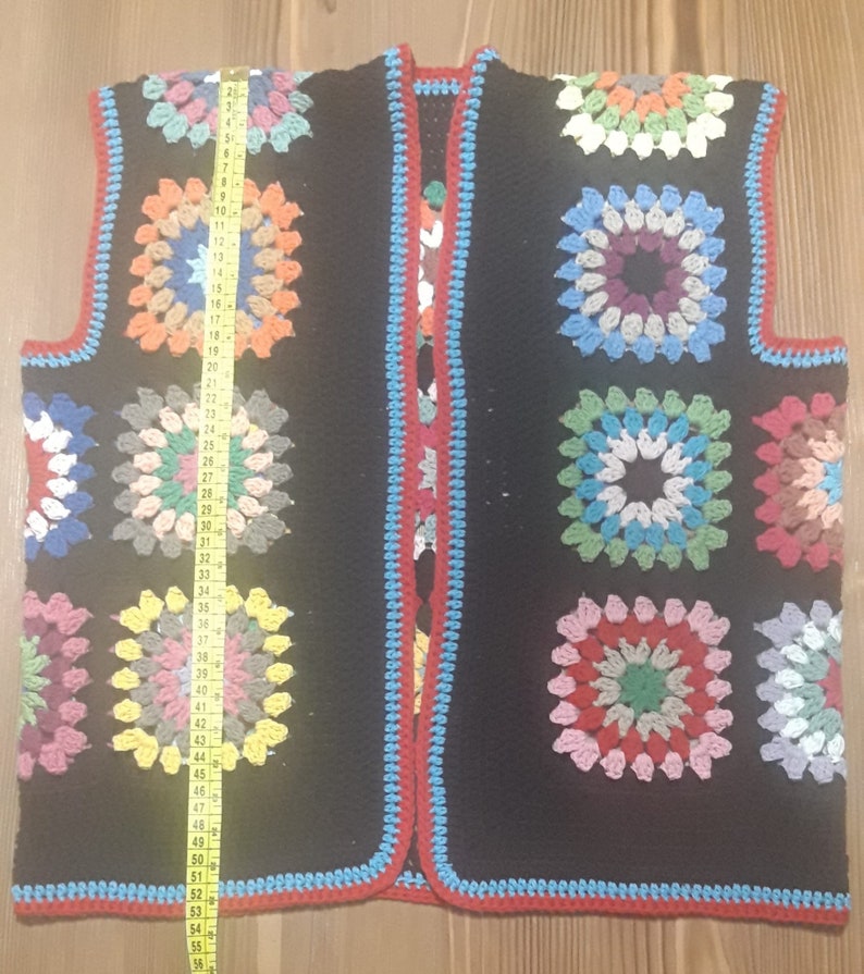 Grandma Crochet Waistcoat, Womens Coat, Super Cozy and Colorful ...