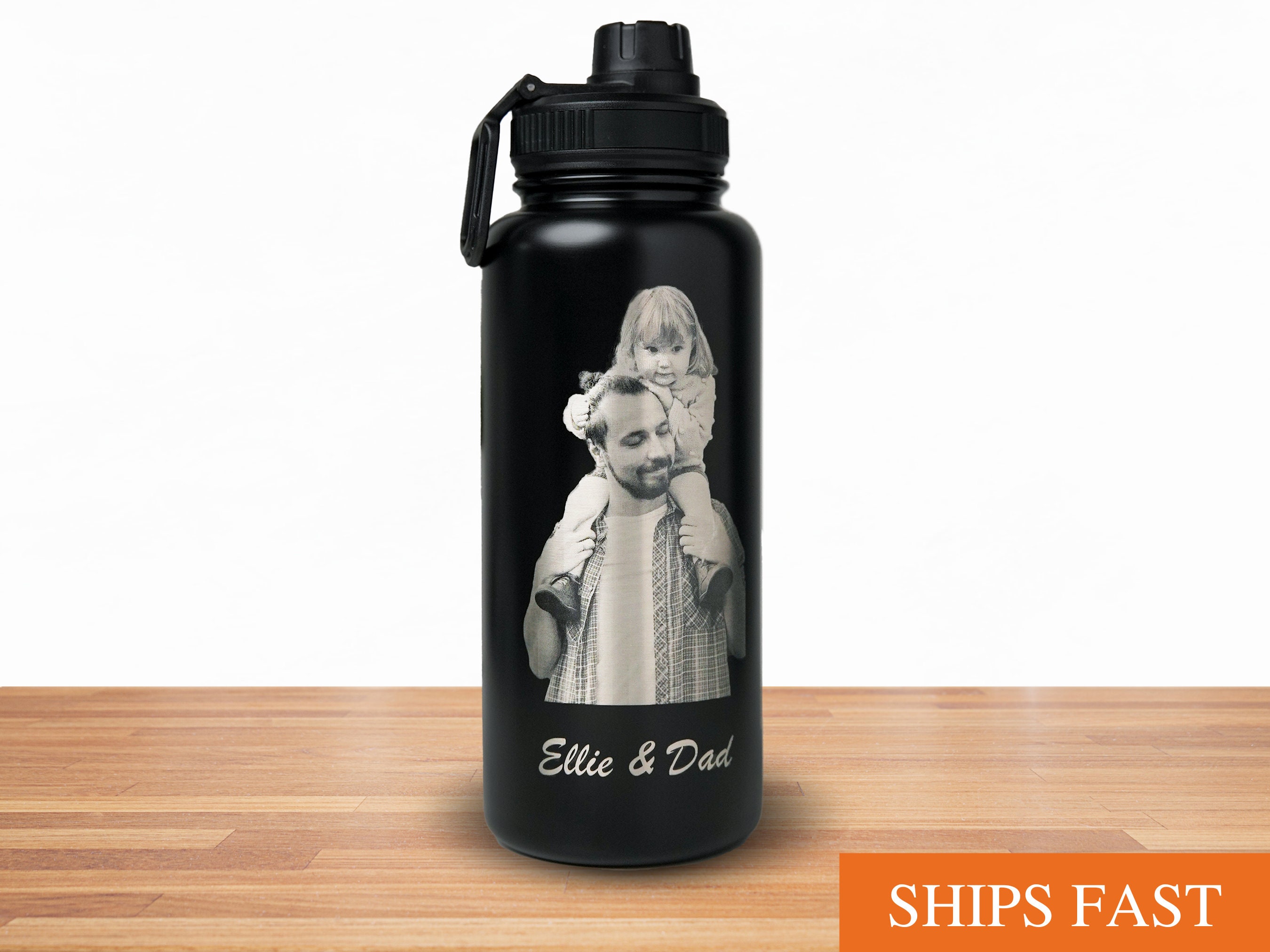 Personalized Water Bottle 32oz Custom Text Logo or Photo - Etsy