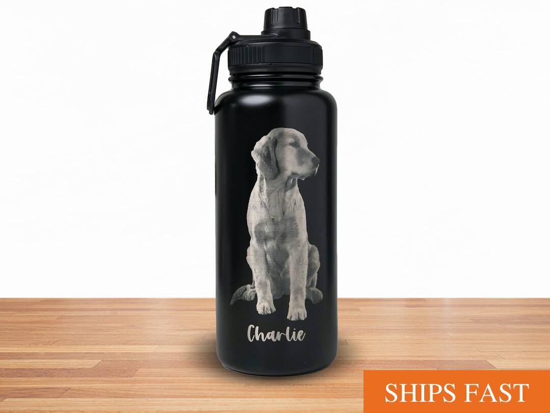 Personalized Water Bottle 32oz, Custom Text, Logo or Photo Engraved ...