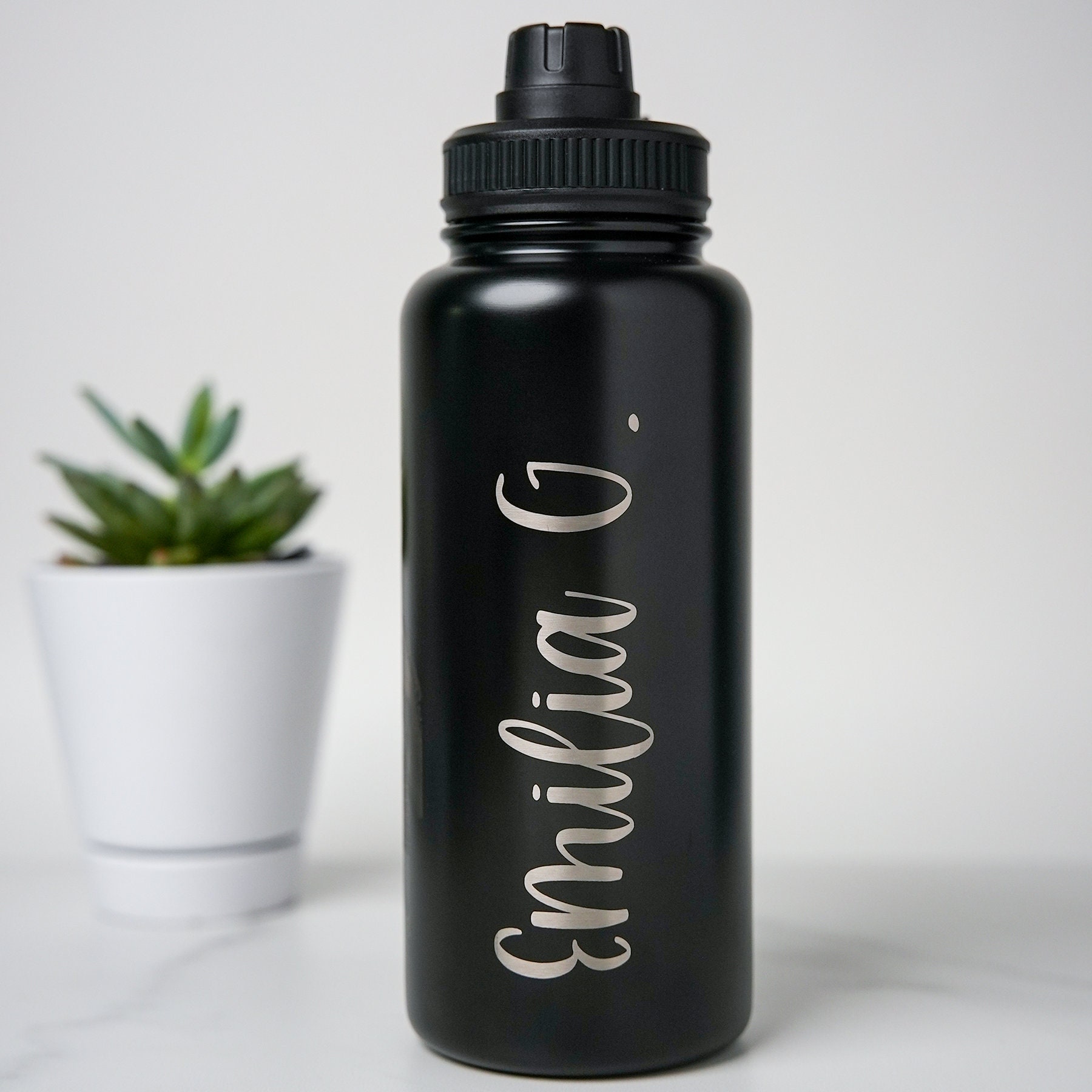 Personalized Water Bottle 32oz Custom Text Logo or Photo - Etsy