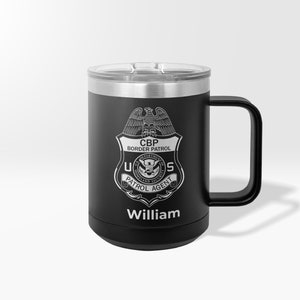 CBP Patrol Agent Badge Coffee Tumbler, Border Patrol Customs Badge DHS ...