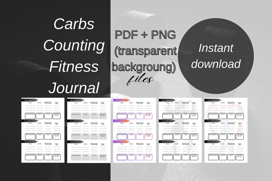 Track All Your Meals With These Fitness Carb Counting Sheets - Etsy