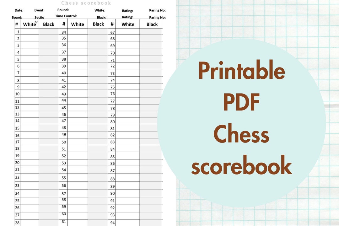 Chess Scorebook: Elevate Your Chess Experience With Printable and ...