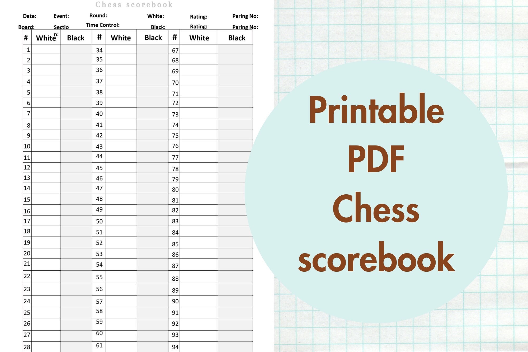 Chess Scorebook: Elevate Your Chess Experience With Printable and ...