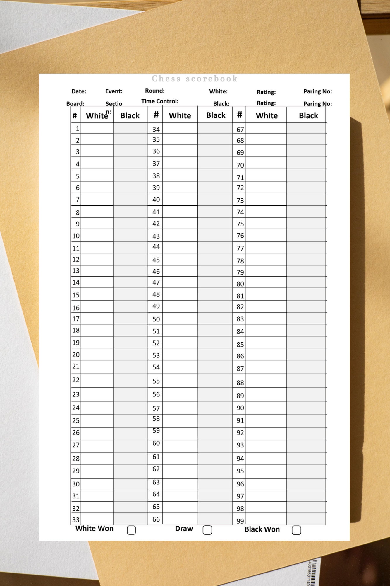 Chess Scorebook: Elevate Your Chess Experience With Printable and ...