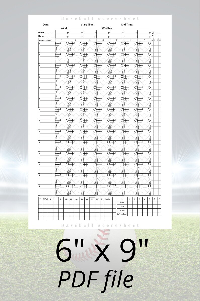 Baseball Scoresheet - Etsy