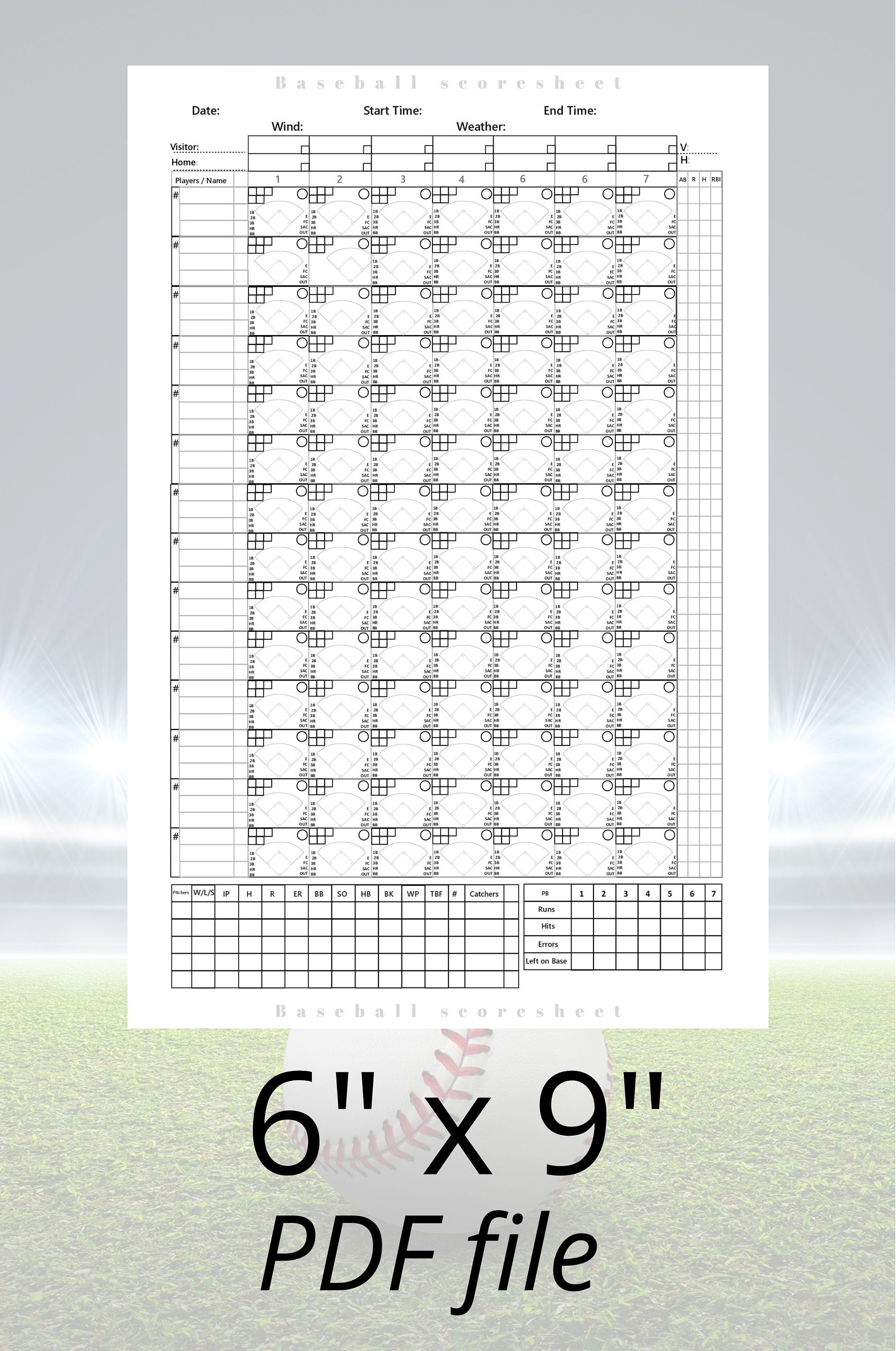 Baseball Scoresheet - Etsy