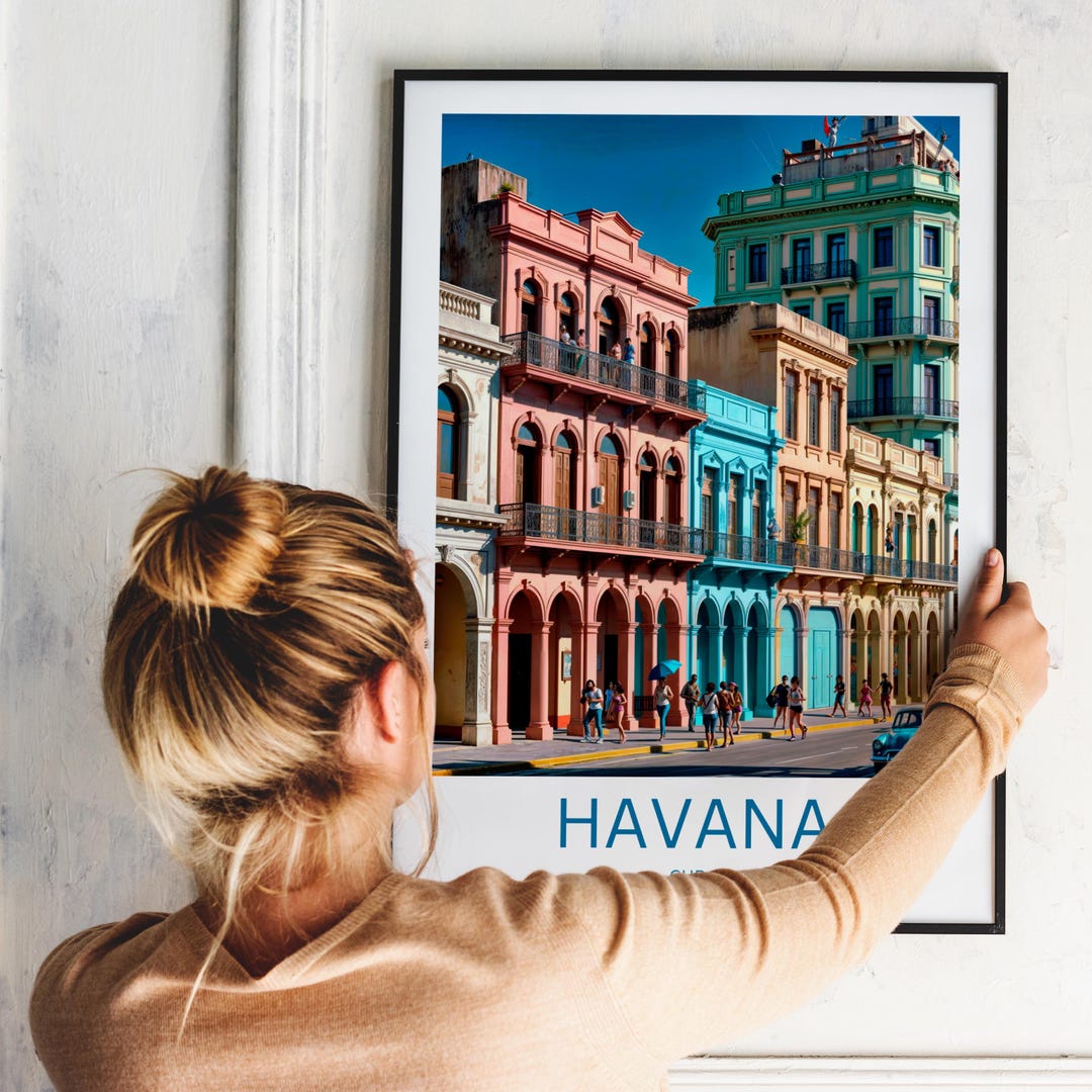 Havana Cuba Colorful Buildings Poster Cuban Architecture Art Print ...
