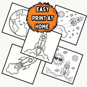 Space and Planets Coloring Book, Space Solar System Coloring Book ...