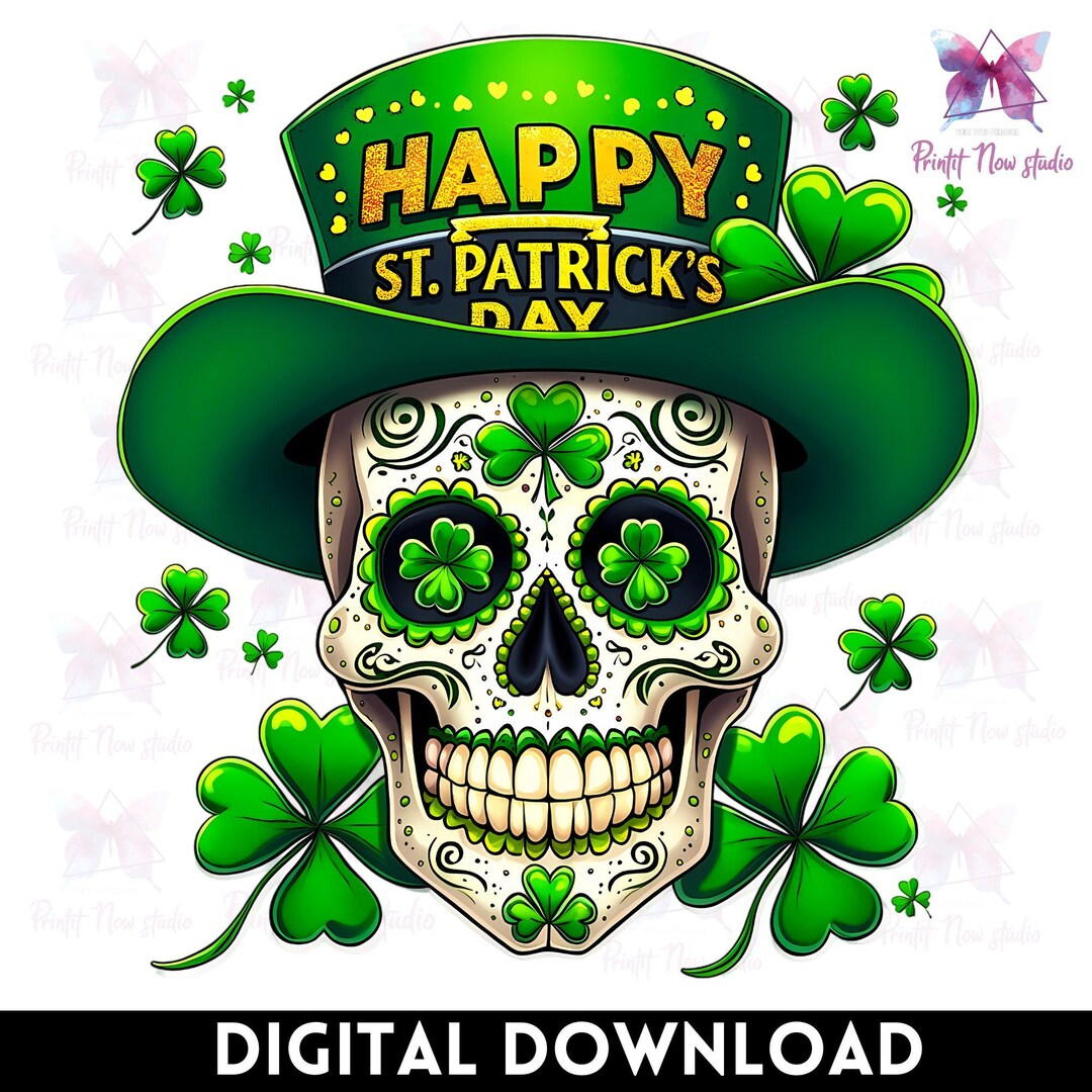 St Patrick Skeleton Png, Lucky Skeleton Png, Happy Patrick's Day Png ...