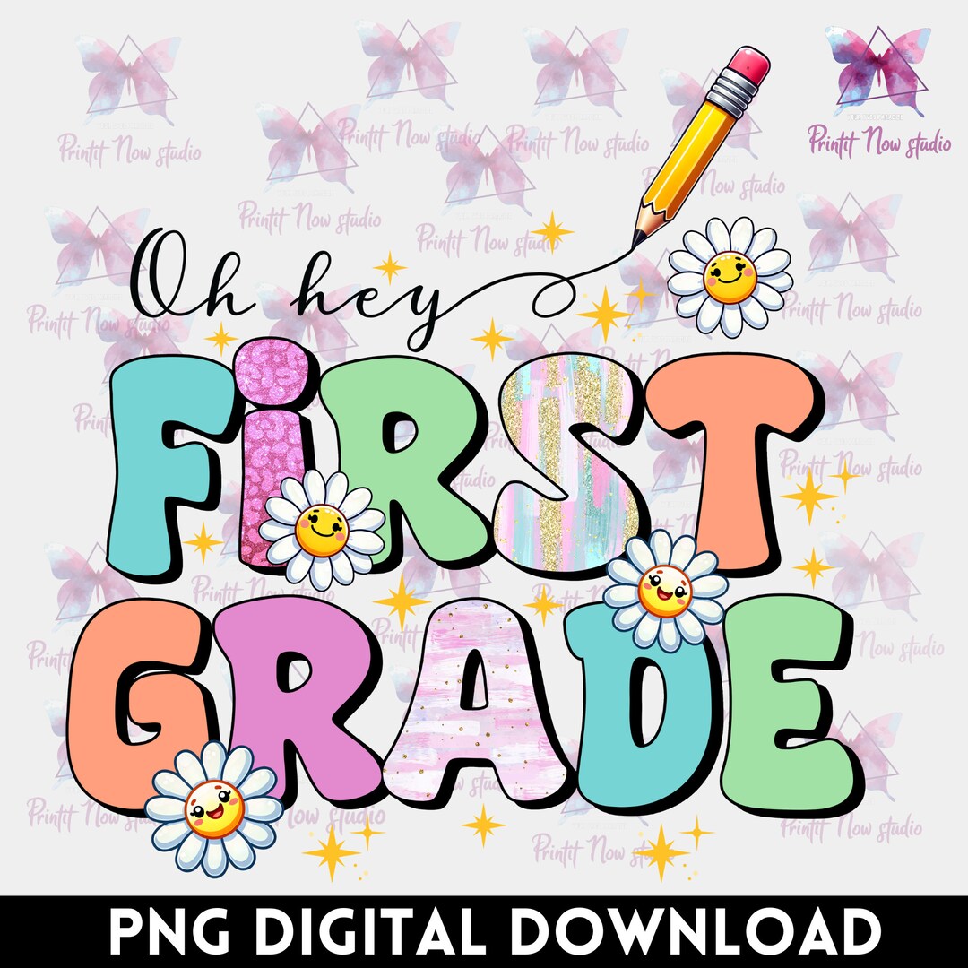 Hello First Grade Png Hello 1st Grade Colorful PNG, Back to School PNG ...