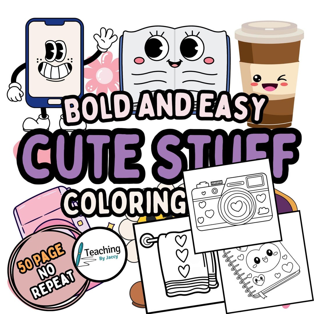 Cute Stuff Coloring Book Bold and Easy, Cozy Moments Coloring Book ...