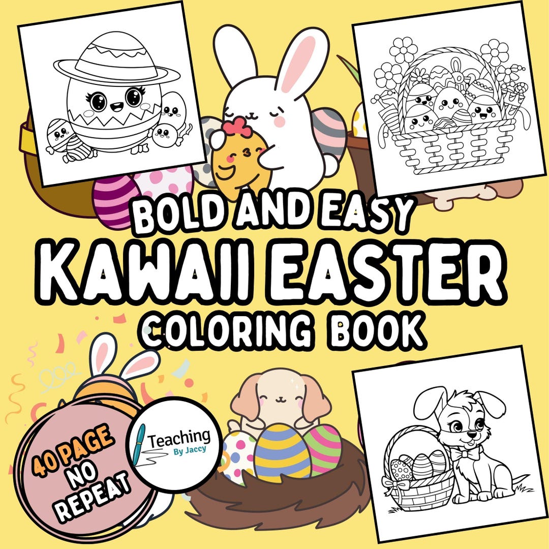 Kawaii Easter Coloring Book, Cute Coloring, Easter Activities, Coloring ...