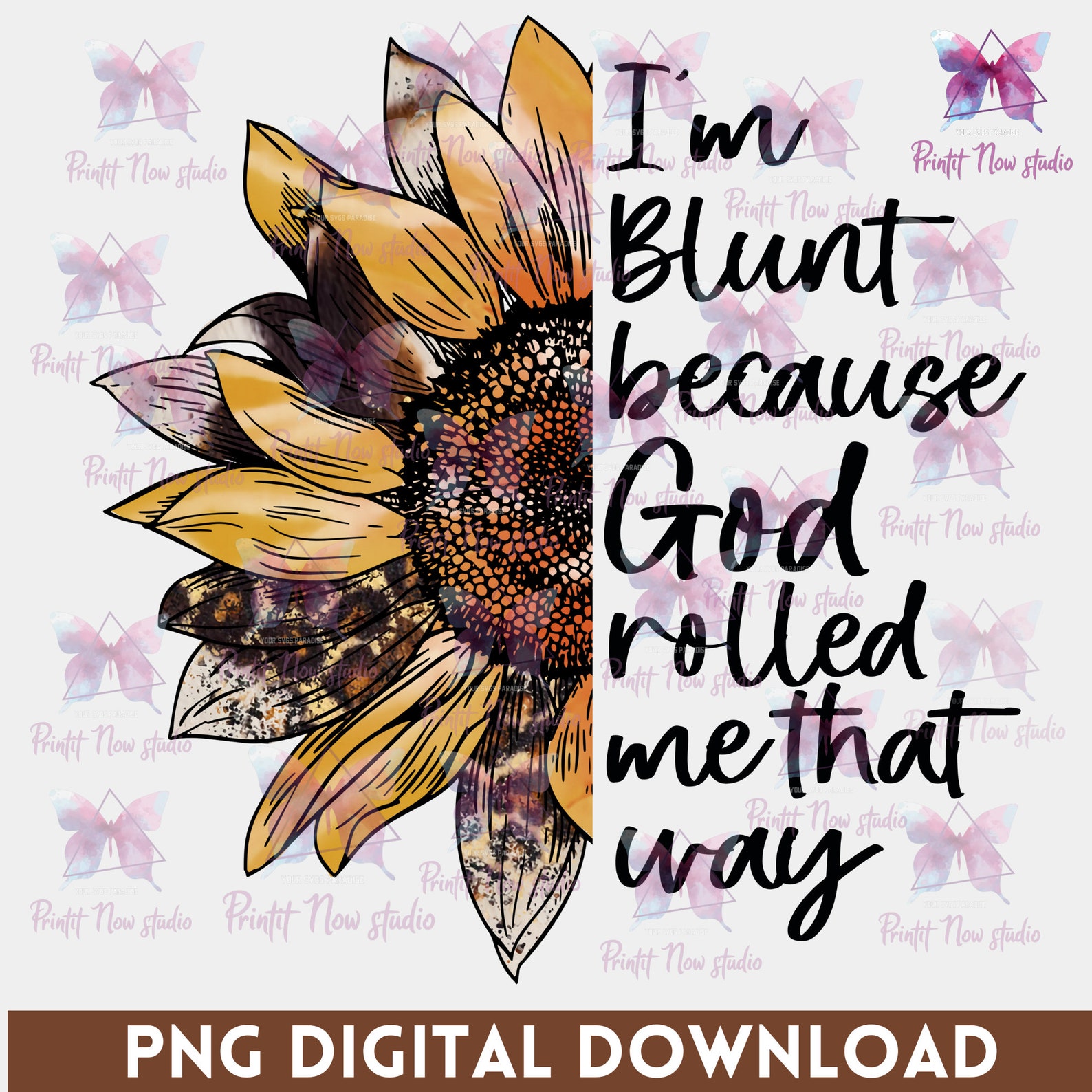 Half Sunflower Christian Png Sublimation Design Sunflower - Etsy