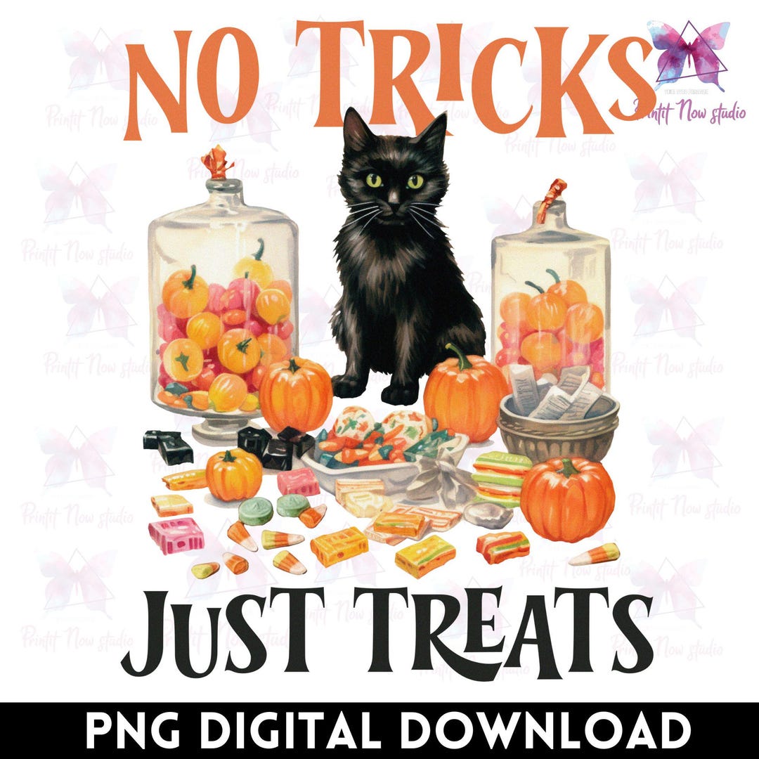No Trick Just Treat Png, Spooky Vibes Png, Pumpkin Png Designs, Trendy ...