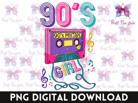 90s Mixtape Girl Png Music Fun Cassette Tape Png Vintage - Etsy