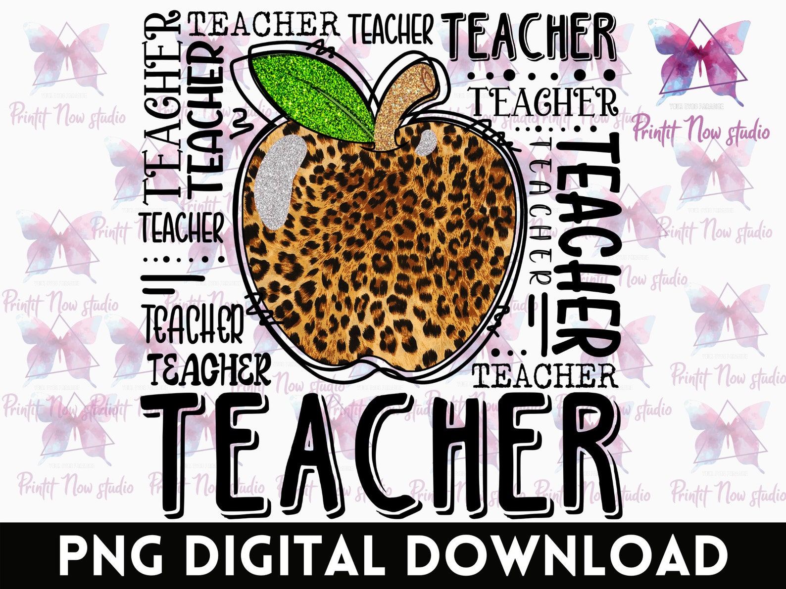 Teacher Sublimation PNG Leopard Teachers Sublimation Designs - Etsy