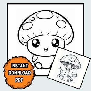 Cute Mushroom Bold and Easy Coloring Book, 50 Simple Coloring Books ...