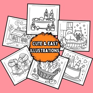 Cozy Girl Coloring Book, Bold and Easy Coloring Pages, Cute Cozy Girl ...