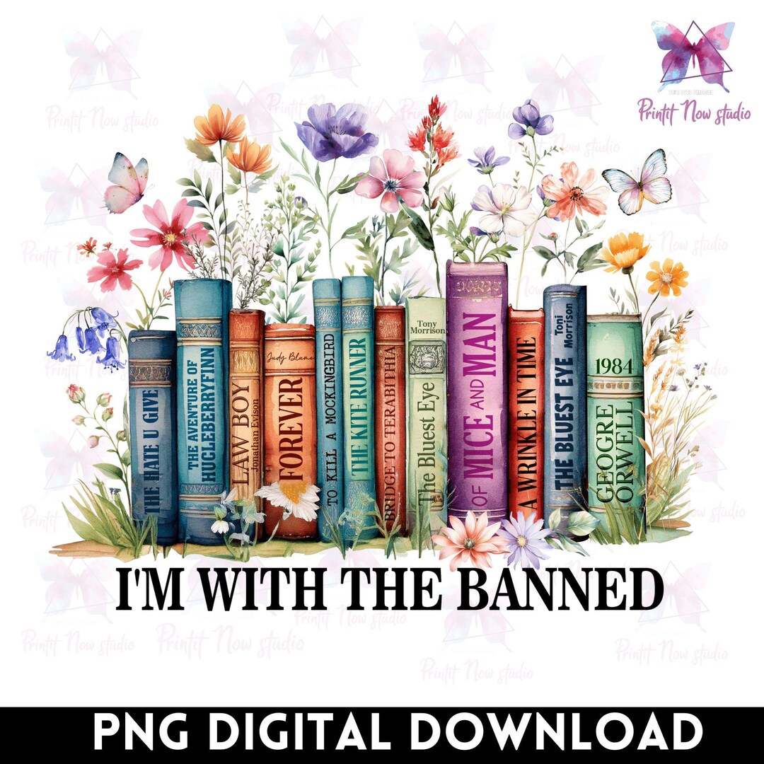 I'm With the Banned Png, Book Lovers Png, Librarian Png, Reading ...