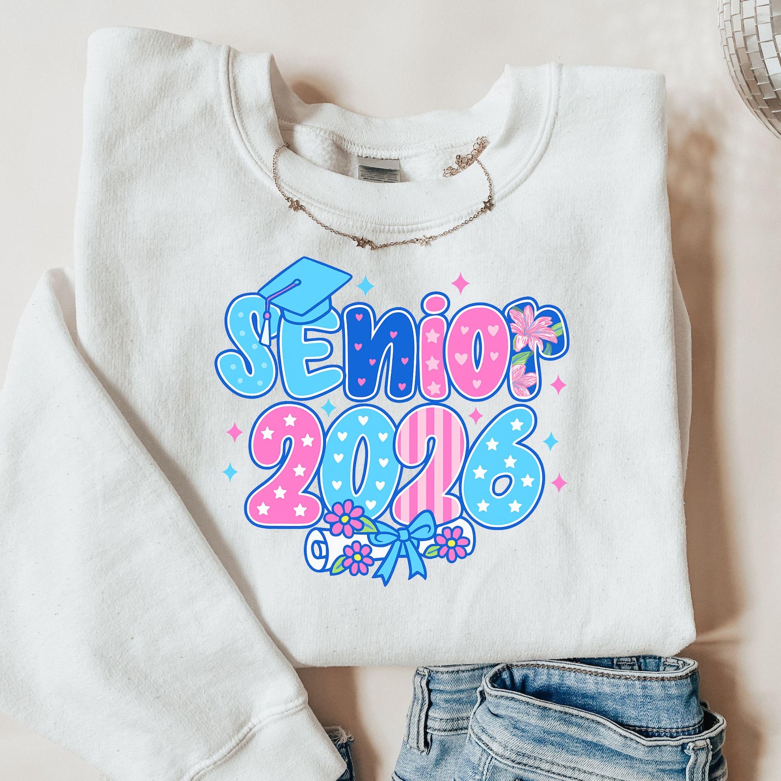 Senior 2026 Floral PNG: Preppy Coquette Graduation Design (digital ...