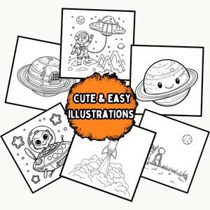 Space and Planets Coloring Book, Space Solar System Coloring Book ...