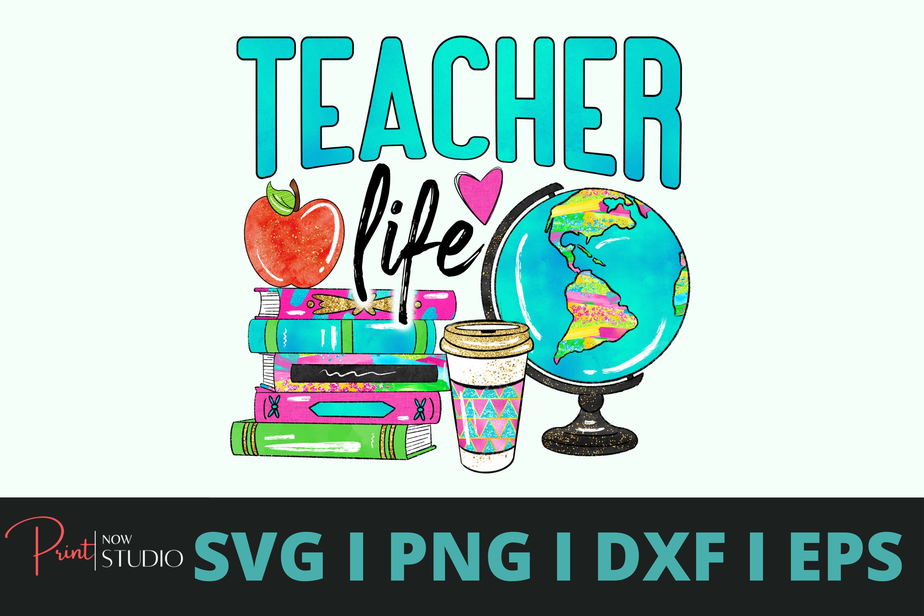 Teacher Life Svg Cut File PNG Digital Download Teacher Svg - Etsy