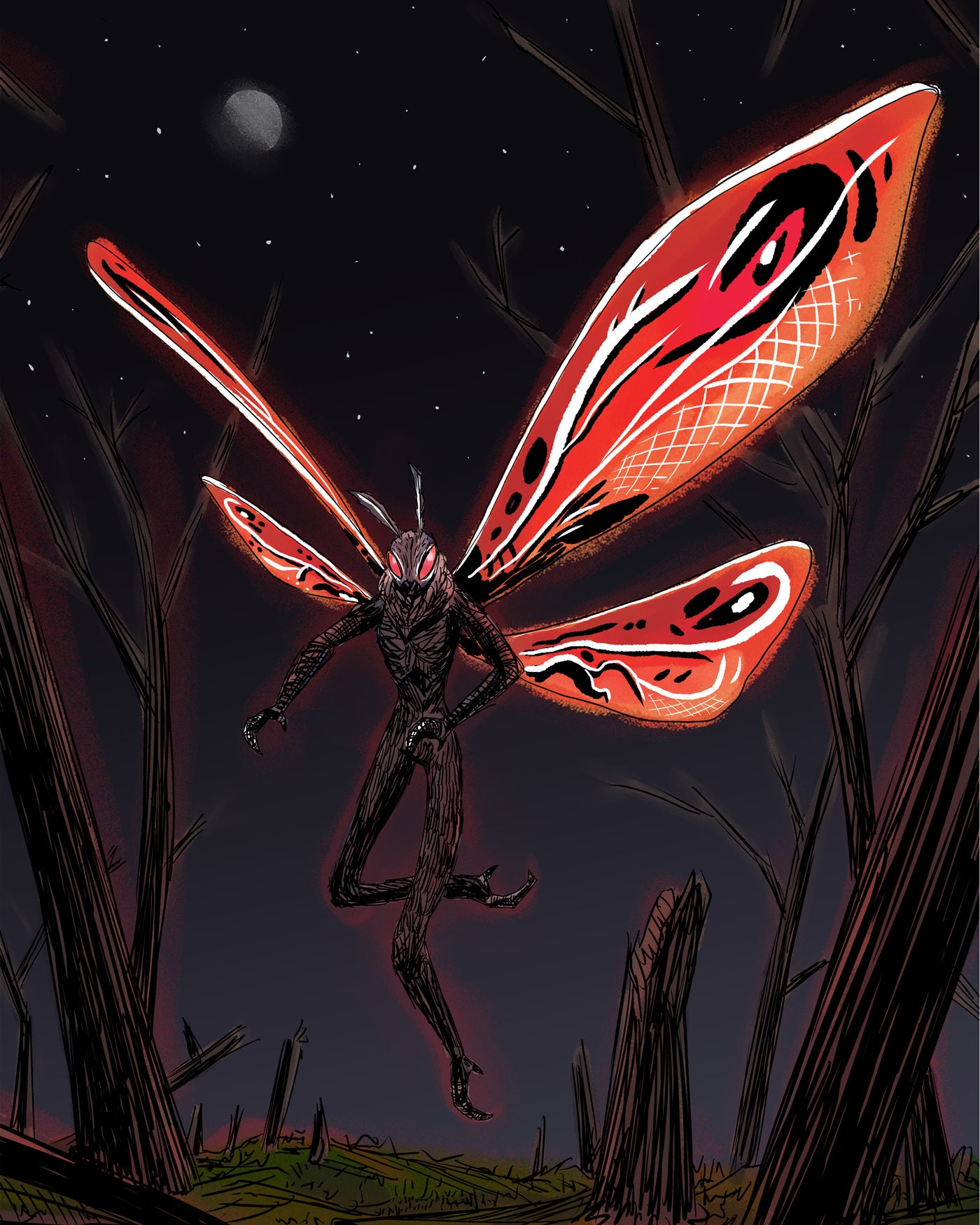 Mothman Art Print - Etsy