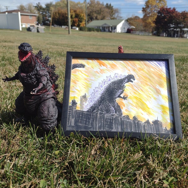Godzilla Painting - Etsy