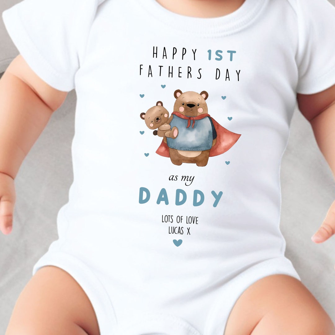 Fathers Day Baby Vest Personalised With Daddy and New Baby Names for ...